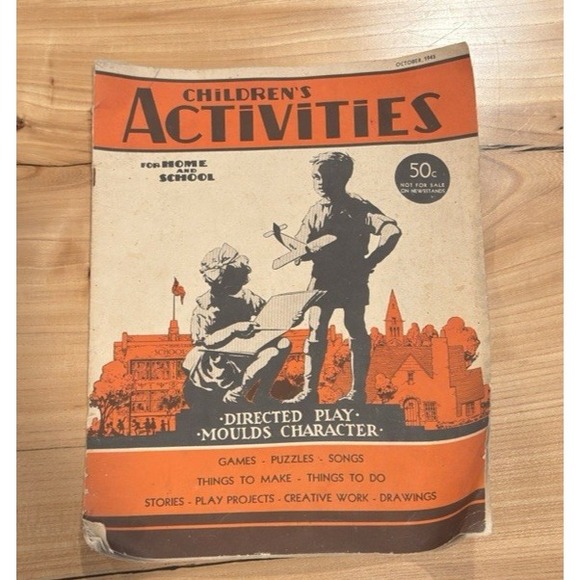 Other | Childrens Activities Magazine October 1945 Vintage 12x95 Games ...